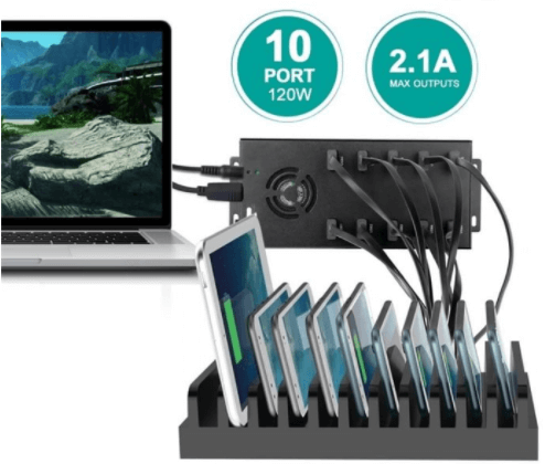 10-Port USB 3.0 Hub with 12V 10A Power Adapter